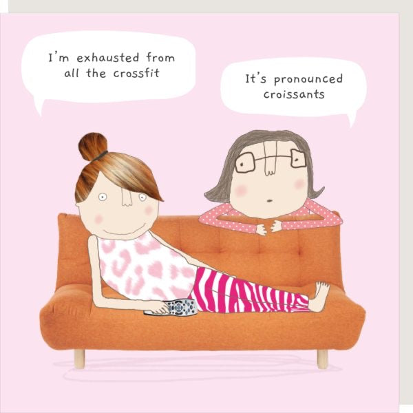 Croissant / CrossFit card – Grey and Pink